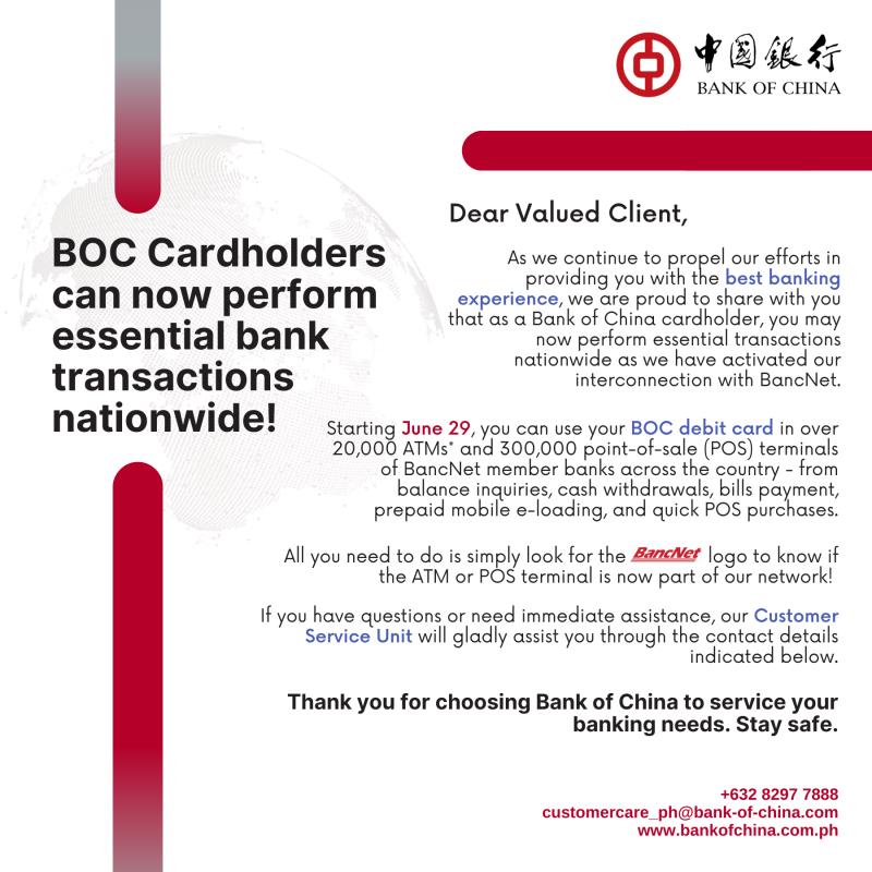 Notices and Advisories | Information | Bank of China@Manila